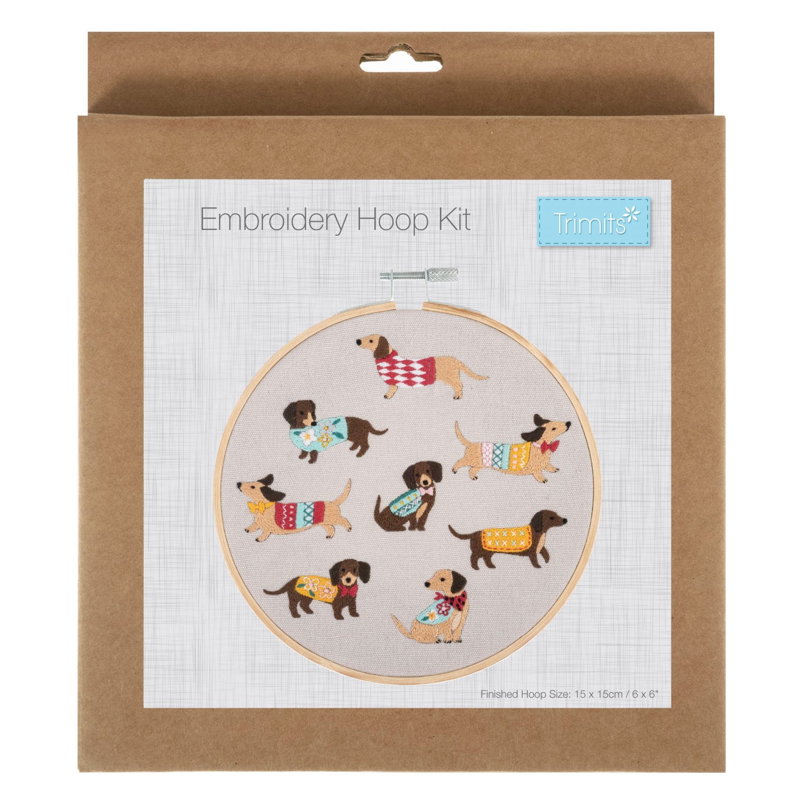 Dogs Embroidery Hoop Kit - Amble Pin Cushion